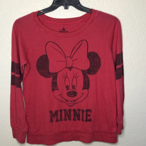 Disney | Tops | Disney Minnie Mouse Pink Long Sleeve Shirt Xs | Poshmark
